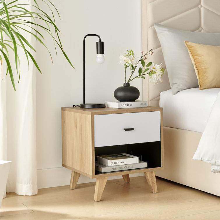 Mid century one drawer nightstand store